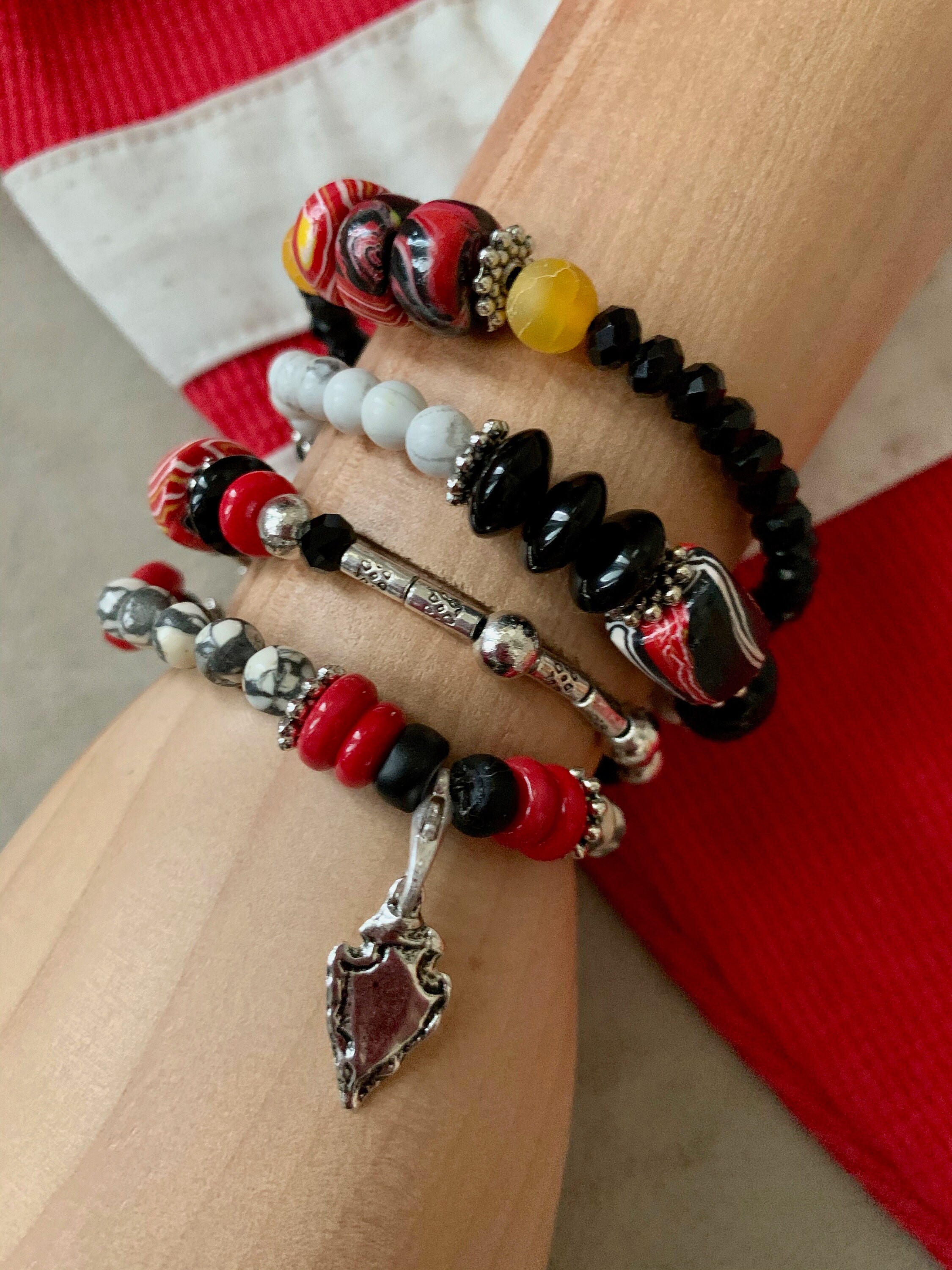 Kansas City Chiefs-Single Game Day Stacker Bracelet