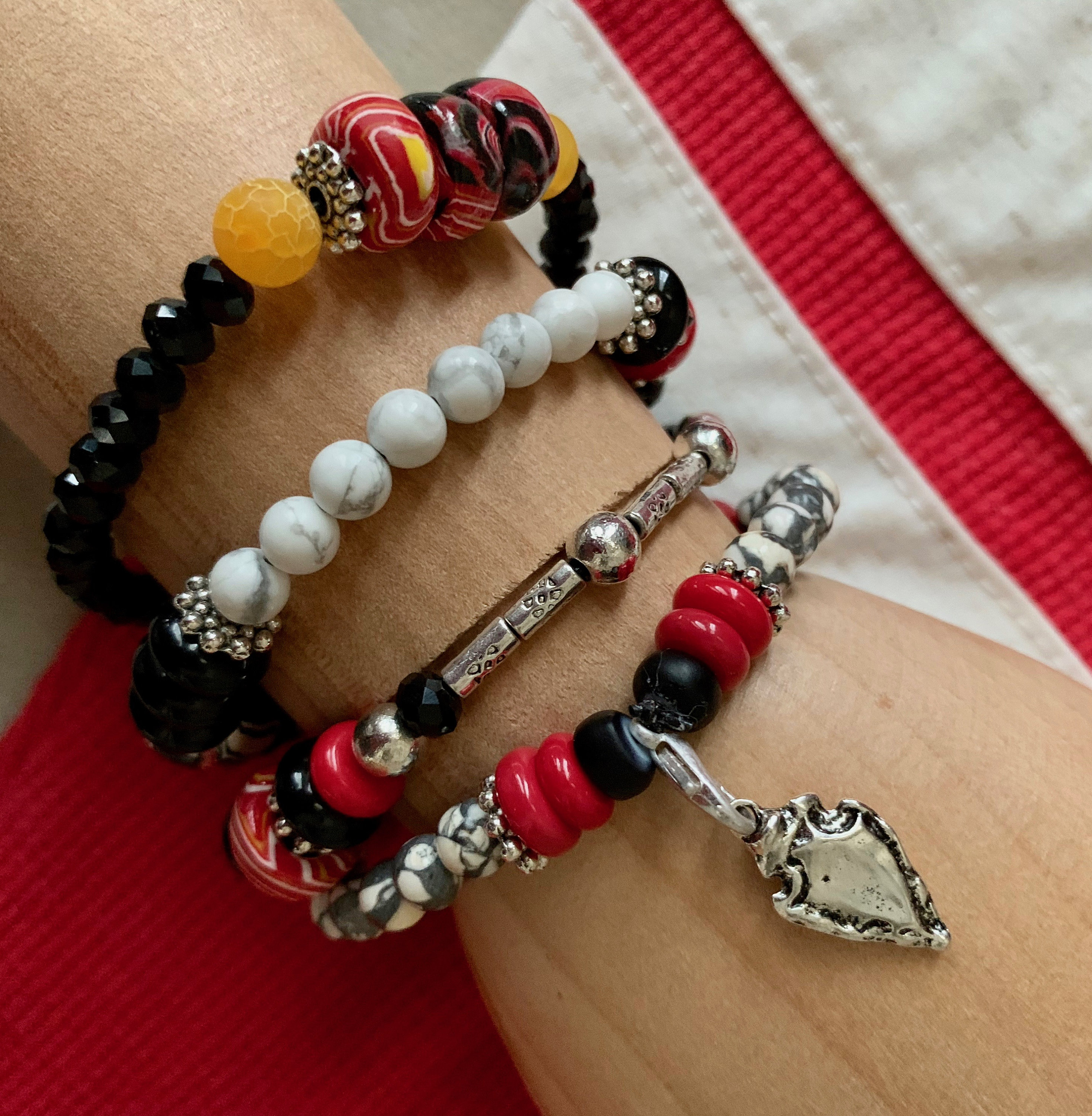 Kansas City Chiefs-Single Game Day Stacker Bracelet
