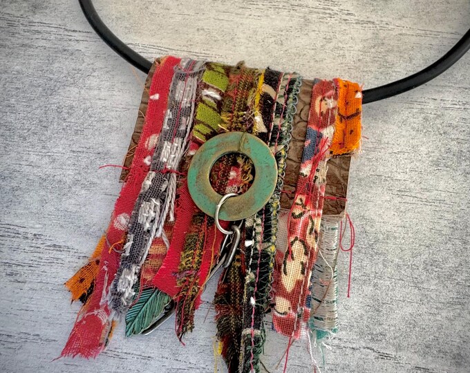 Artisan Textile Pendant Choker 2 - Etsy
