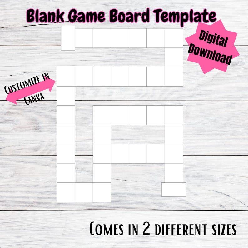 DIY Game Board Template: Customizable Canva Design (digital Download ...