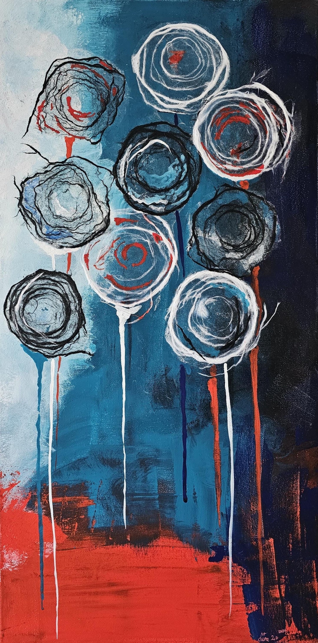 Drippy Buds - a 15x30 Original Handpainted Piece That Embodies ...