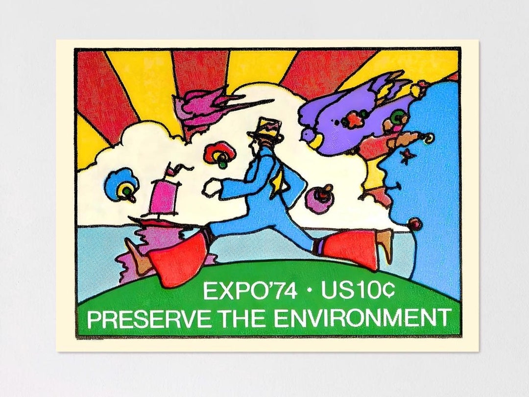 Peter Max Cosmic Runner Stamp Poster, Expo '74 | Pop Art Poster ...