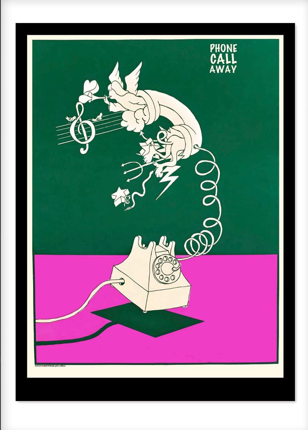 Retro Self Care: Vintage Phone Poster, bad Stuff In, Good Stuff Out ...