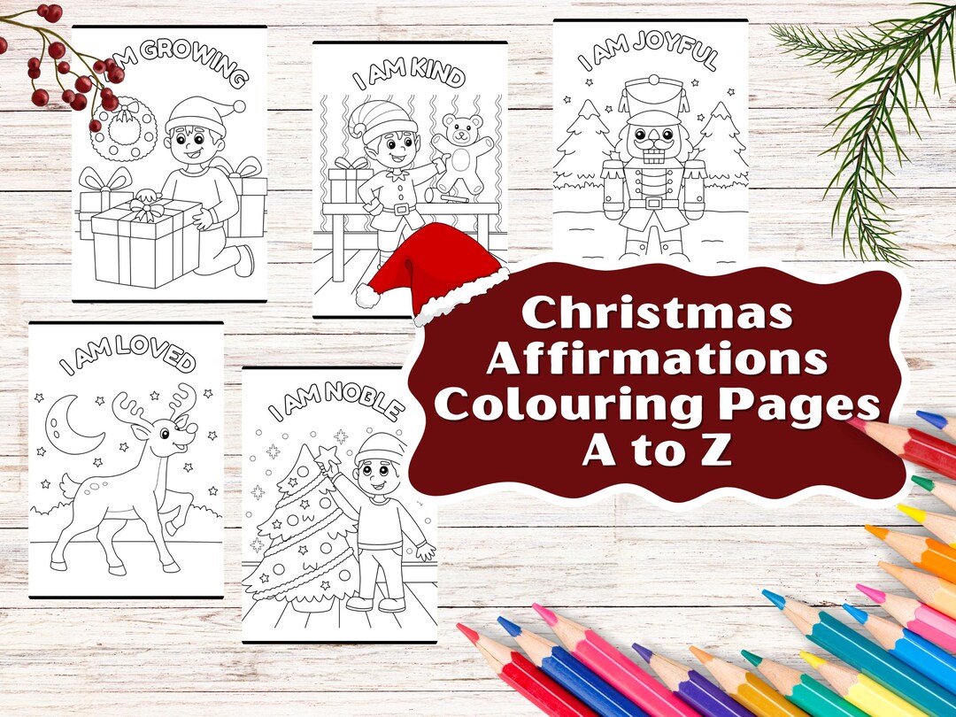 Merry Christmas Affirmation Coloring Page/26 Pages to Download/coloring ...
