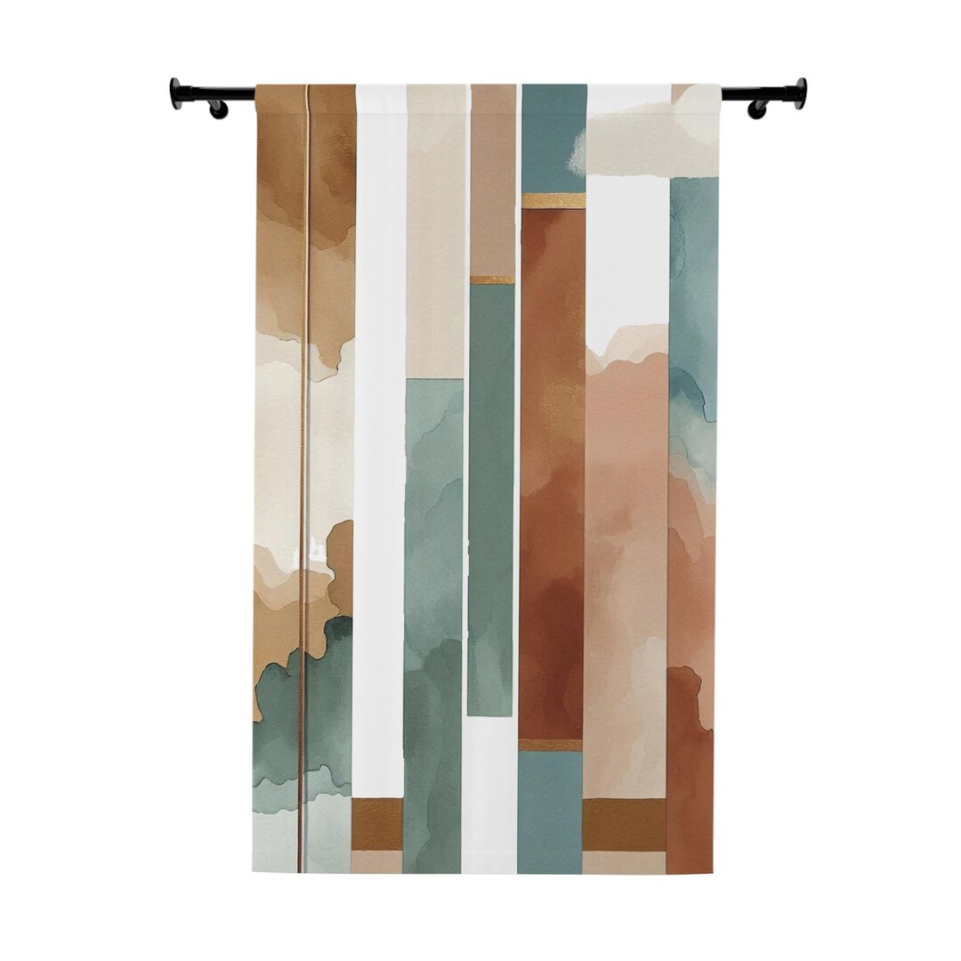 Watercolor Line Art Window Curtains - Prints for Home Decor, Modern ...