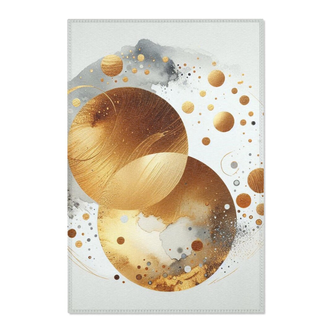 Gold Metallic Area Rugs Luxurious Home Decor, Modern Floor Mats, Chic ...