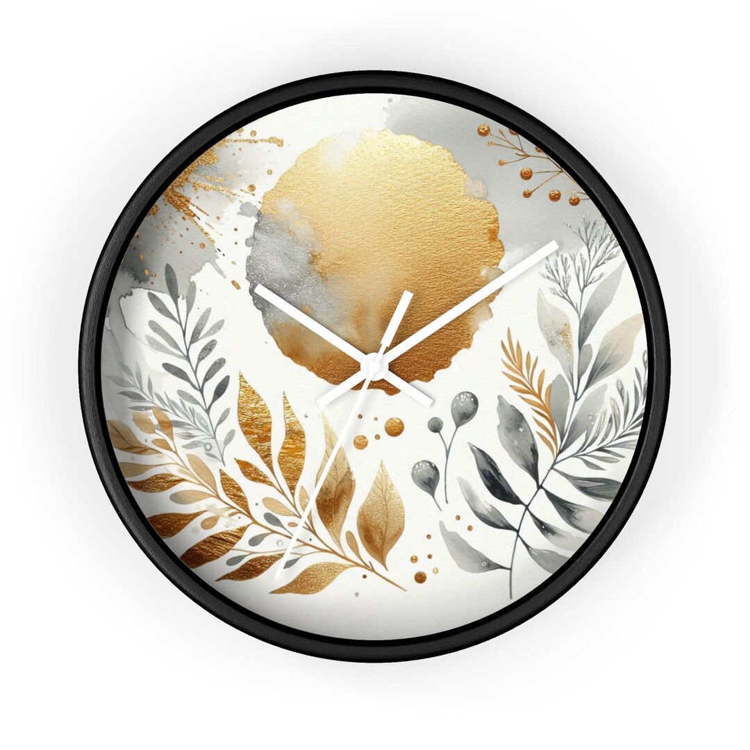 Love Two Gold Wall Clock - Modern Home Decor, Unique Office Clock ...