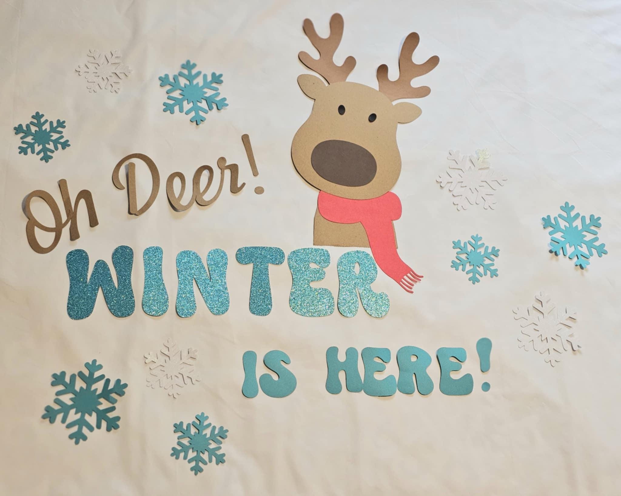 Oh Deer, Winter is Here Holiday Bulletin Board Cut Out - Etsy