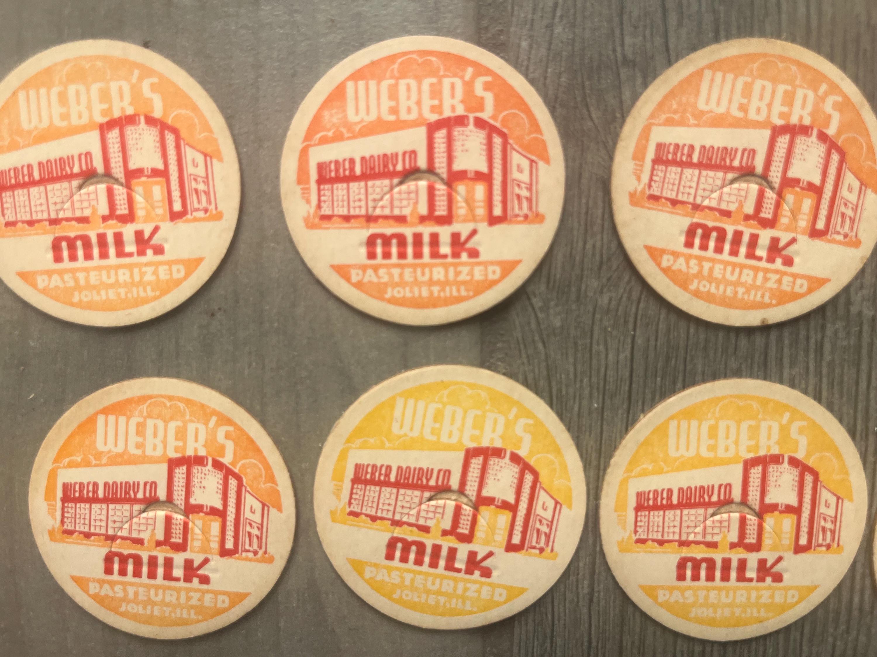 Weber Milk Co. Dairy Milk Cap; RARE, Vintage Milk Bottle Cap From ...
