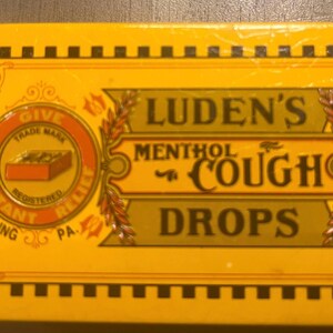 Luden’s Menthol Cough Drops Metal Tin Reading, PA. England Vintage - Etsy