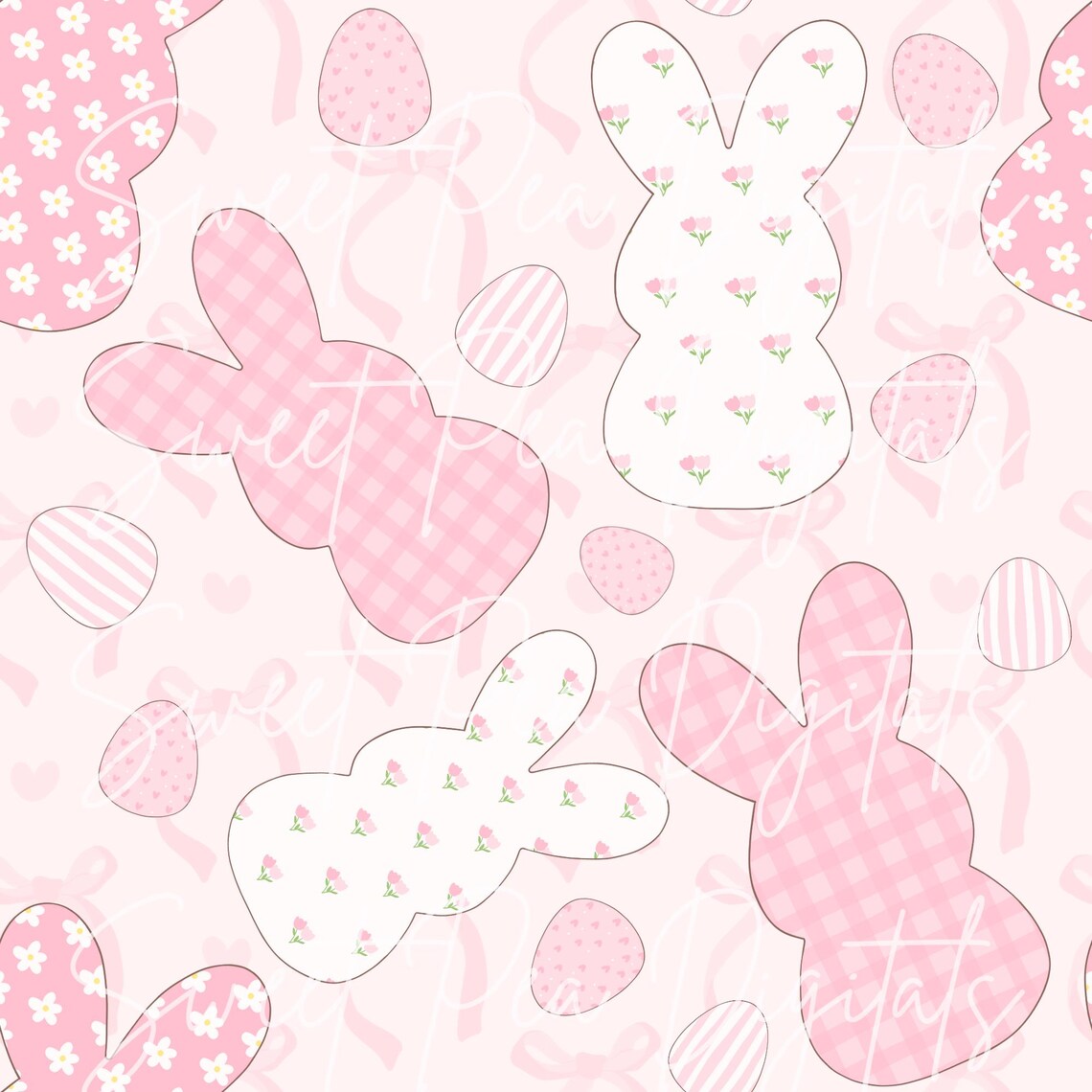 Peep Bunny Seamless Design | Pink Bunny Easter Seamless File|peep ...