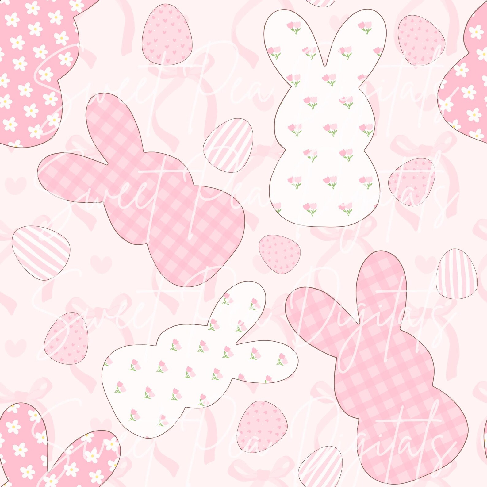 Peep Bunny Seamless Design | Pink Bunny Easter Seamless File|peep ...