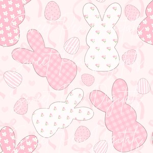 Peep Bunny Seamless Design | Pink Bunny Easter Seamless File|peep ...