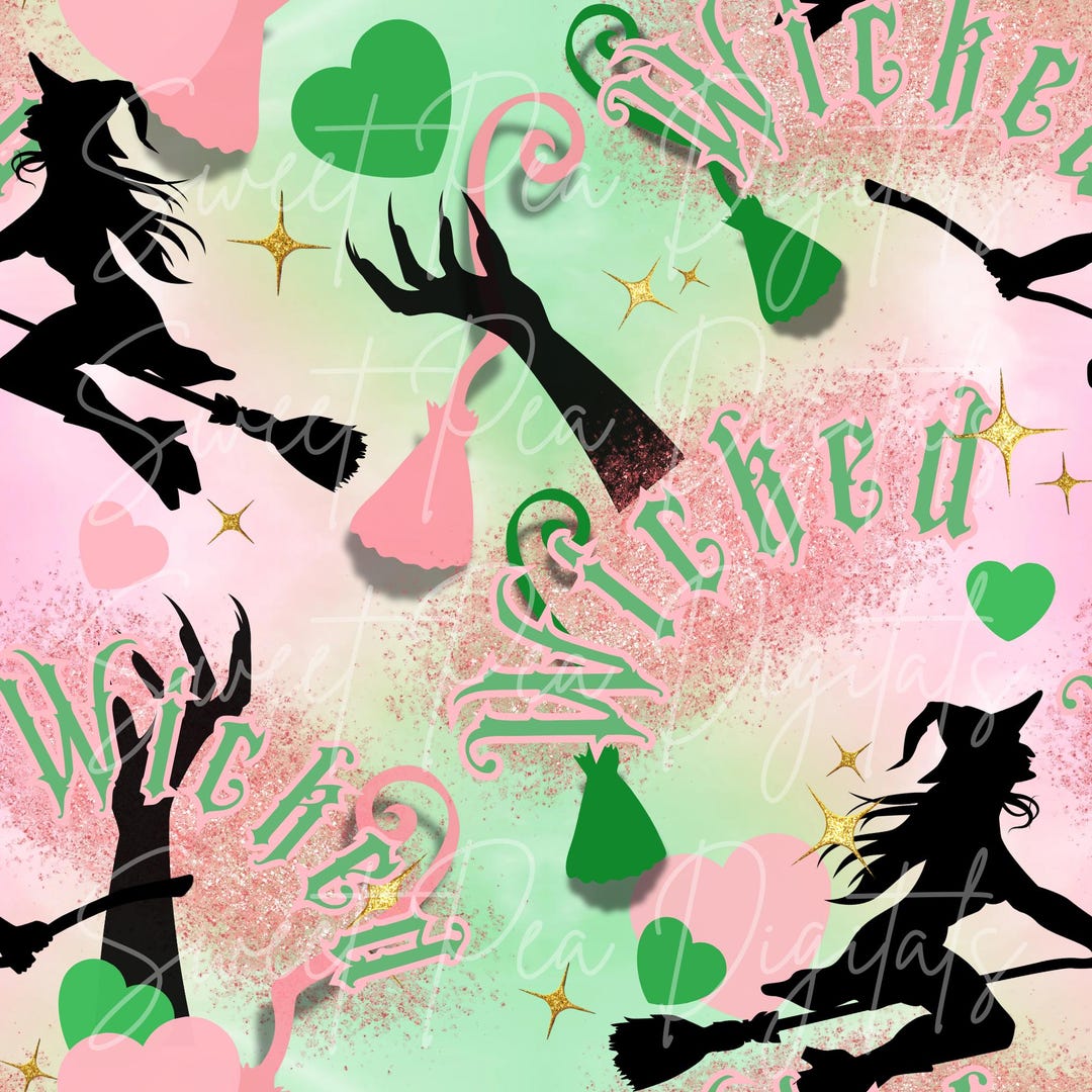 Wicked Seamless File | Glinda and Elphaba Seamless Pattern | Wicked ...
