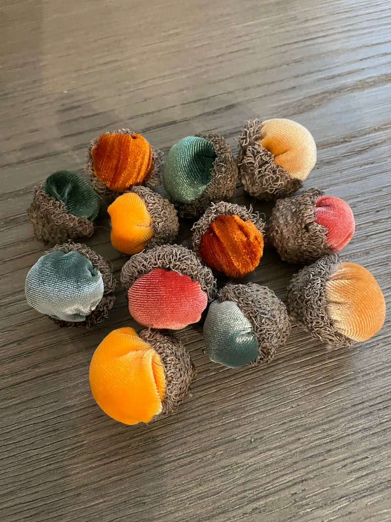 Velvet Acorns With Real Burr Oak Caps - Etsy