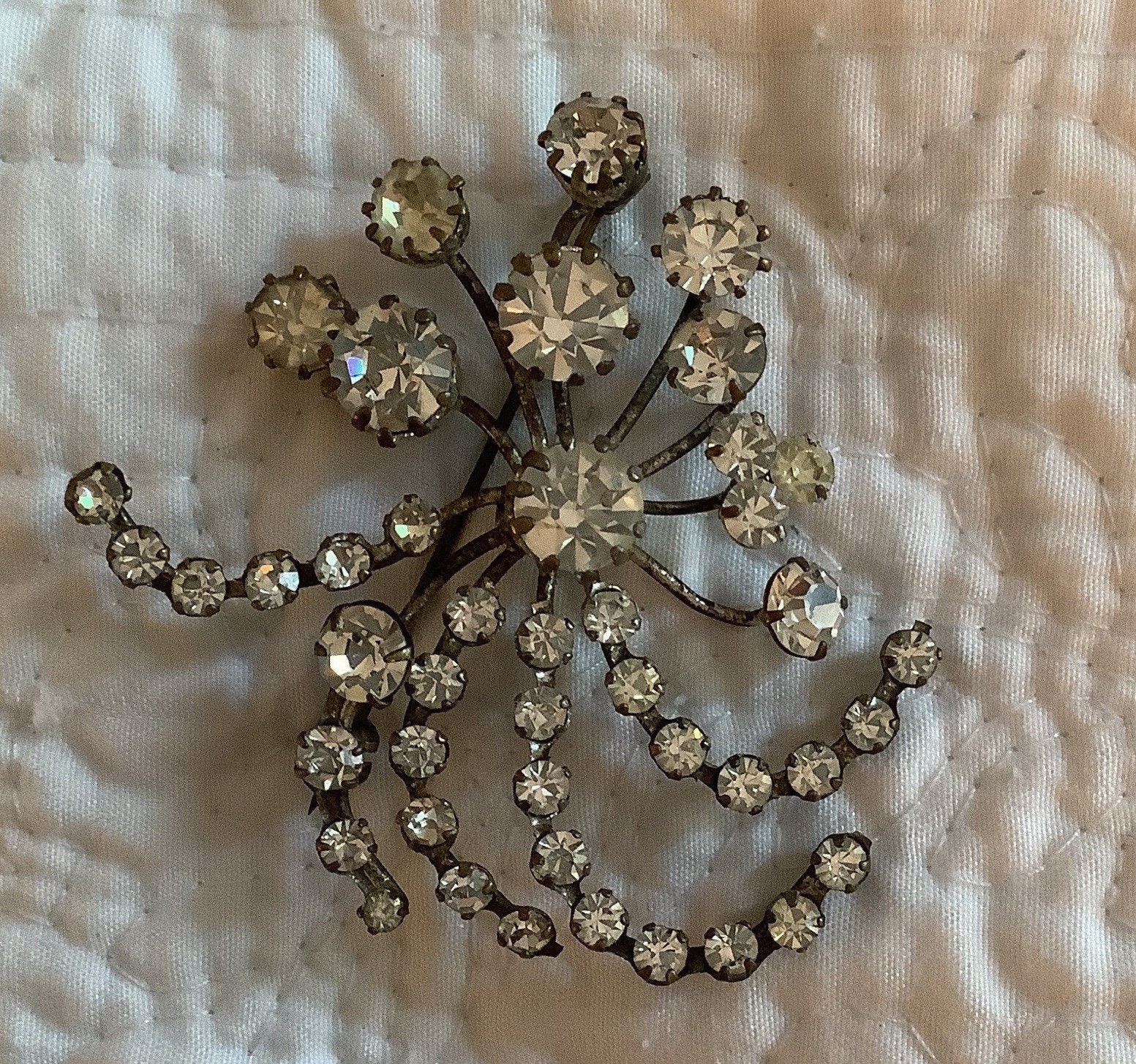 Austrian 1920s Rhinestone Fireworks Brooch Pin - Etsy