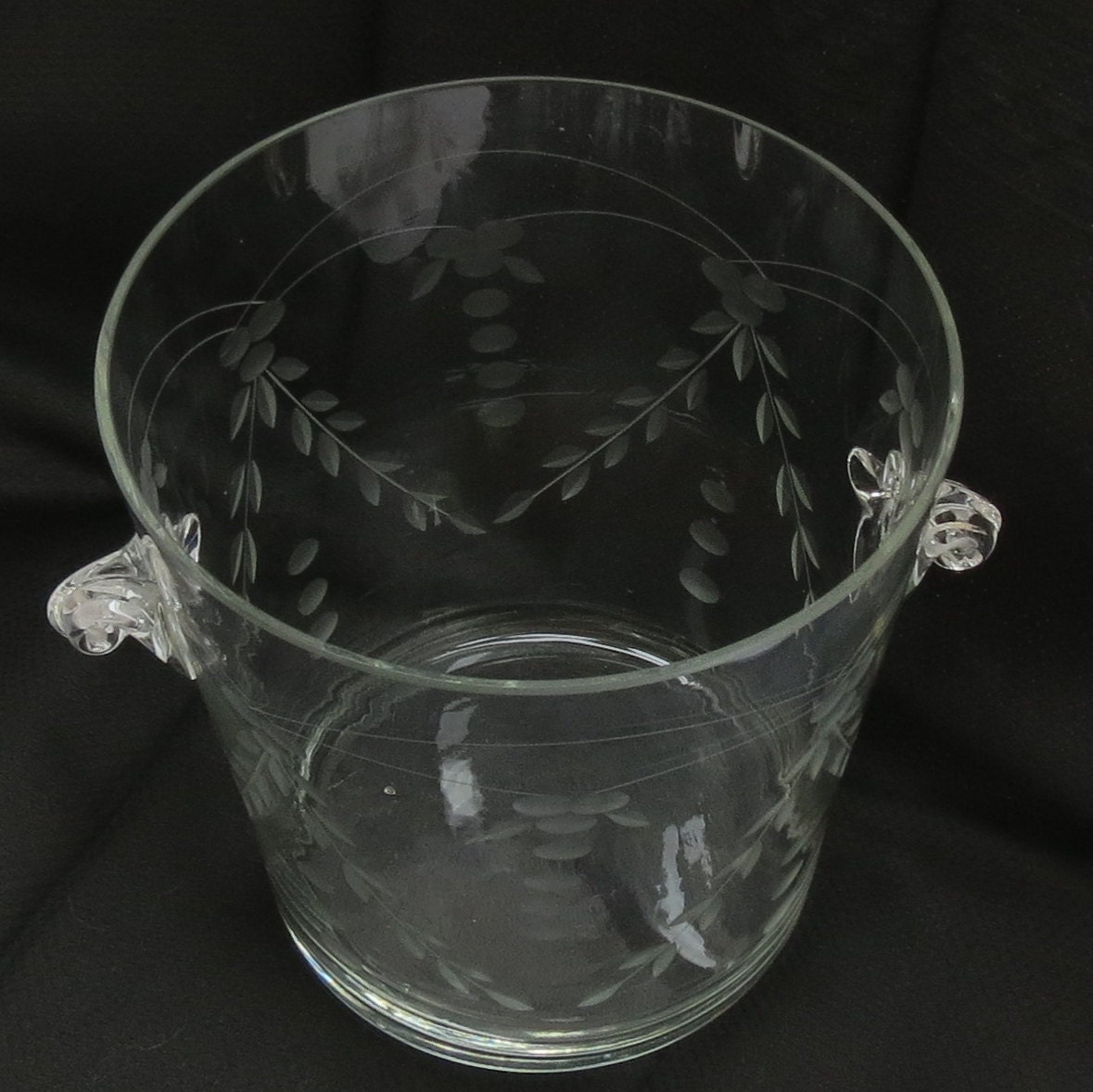Holiday Crystal Ice Bucket With Etched Swags - Etsy