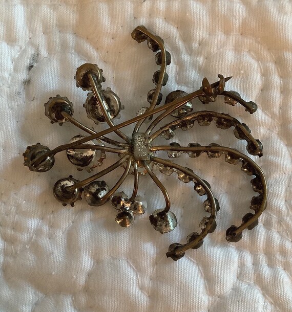 Austrian 1920s Rhinestone Fireworks Brooch Pin - Gem