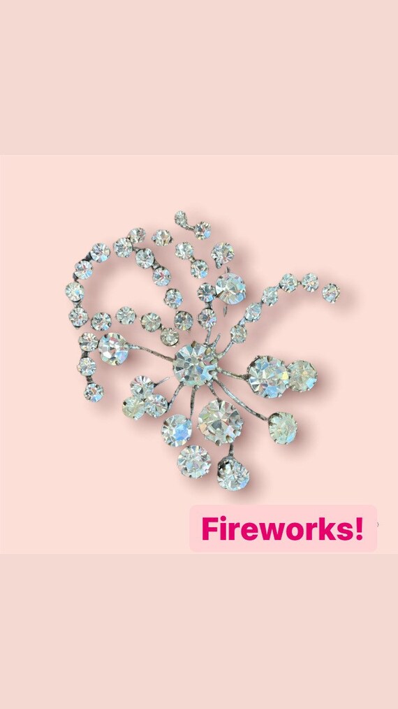 Austrian 1920s Rhinestone Fireworks Brooch Pin - Gem