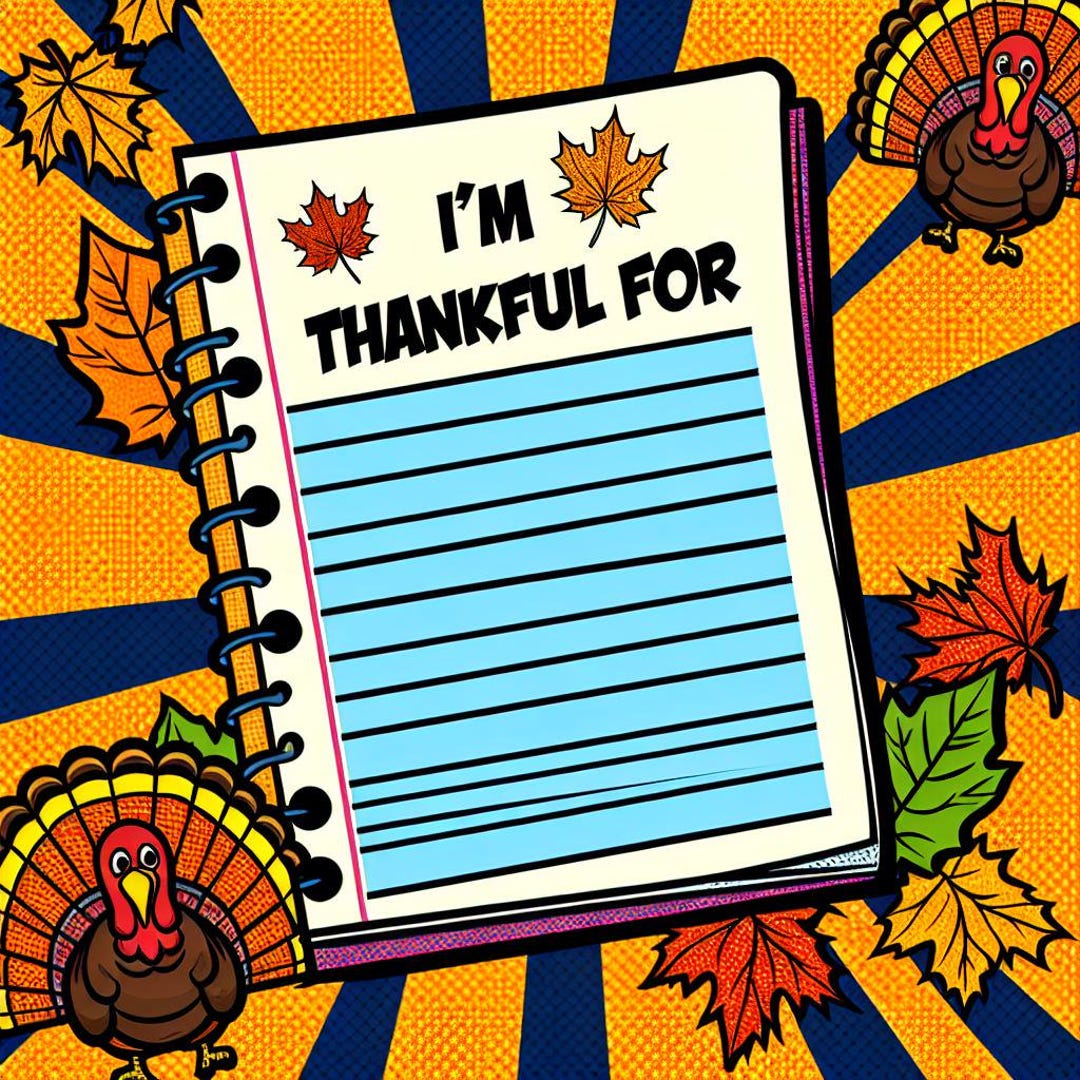 Printable i'm Thankful For Thanksgiving Activity - Etsy