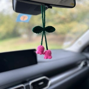 Crochet Lily of the Valley, Car Accessory, Rearview Mirror Decor ...