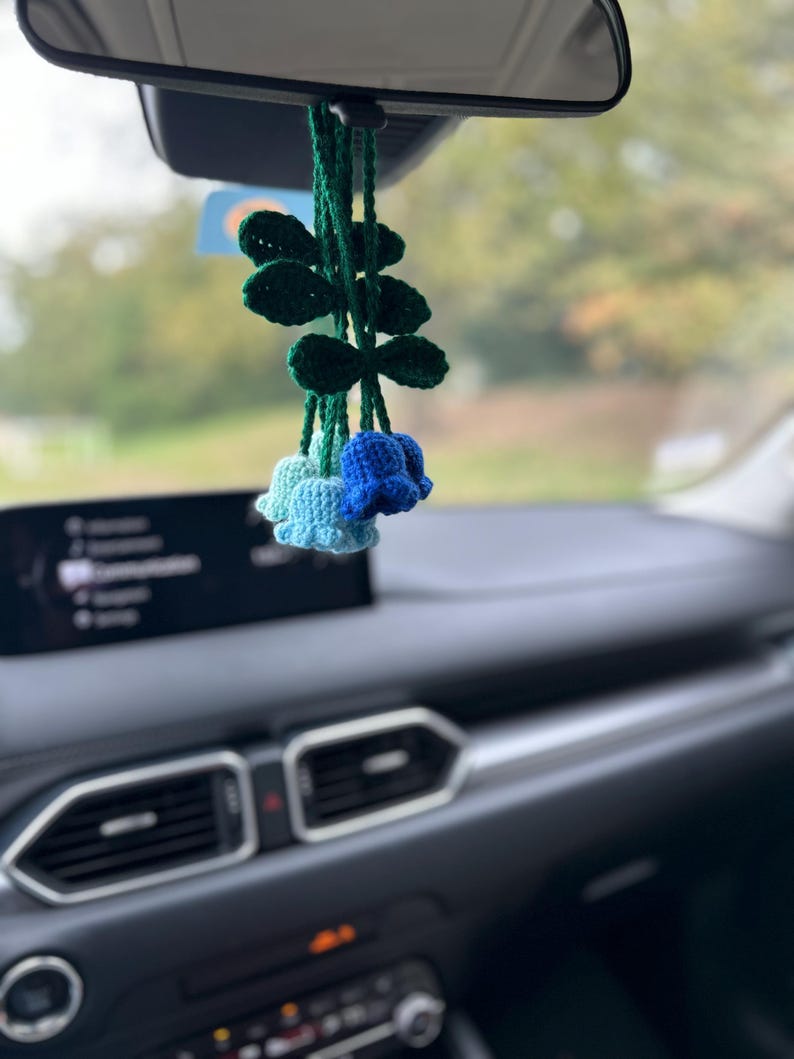 Crochet Lily of the Valley, Car Accessory, Rearview Mirror Decor ...