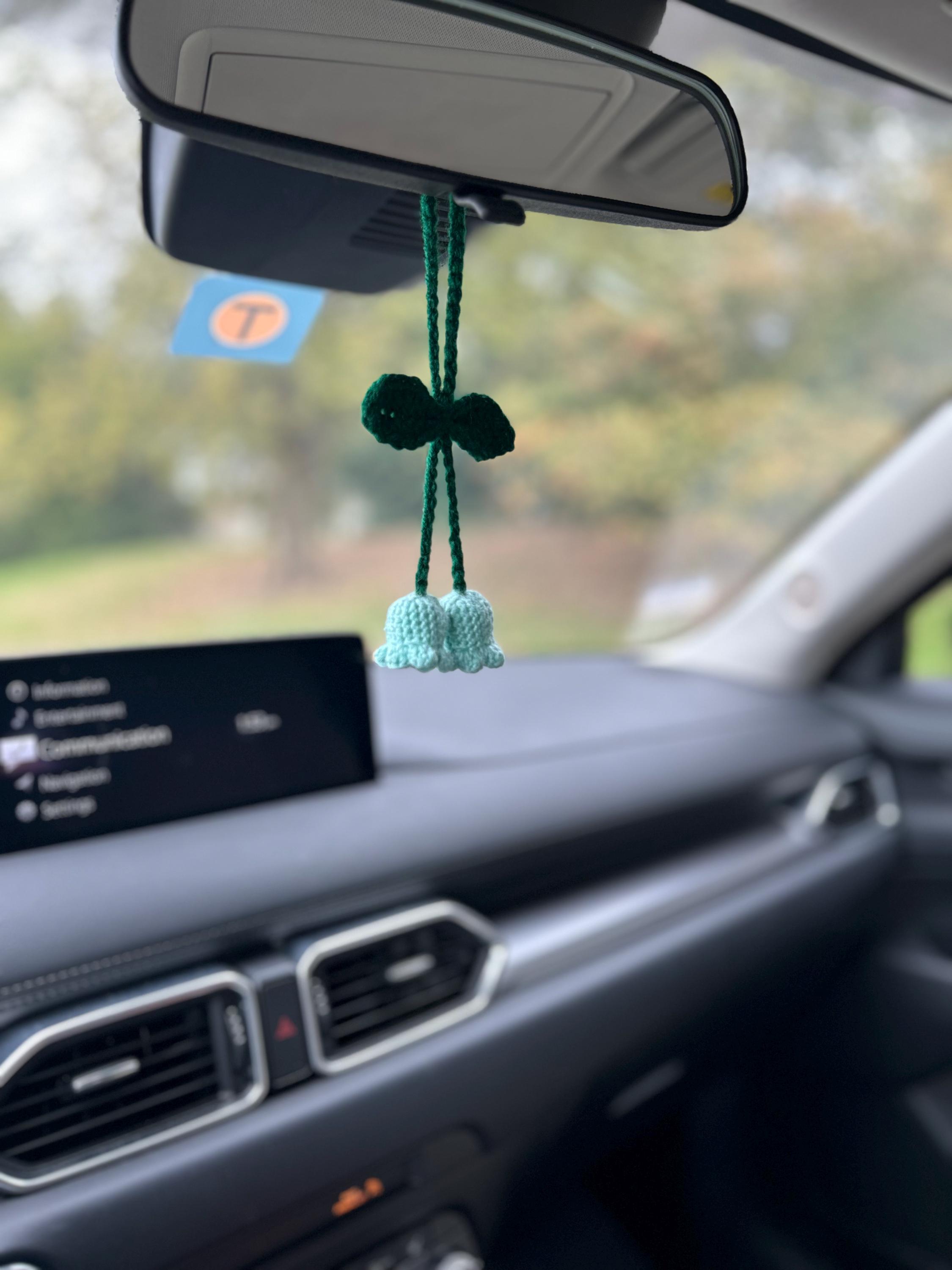 Crochet Lily of the Valley, Car Accessory, Rearview Mirror Decor ...