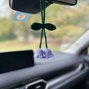 Crochet Lily of the Valley, Car Accessory, Rearview Mirror Decor ...