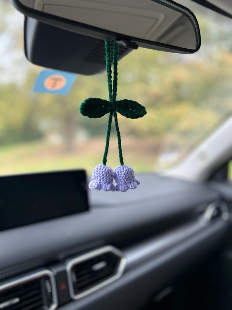 Crochet Lily of the Valley, Car Accessory, Rearview Mirror Decor ...