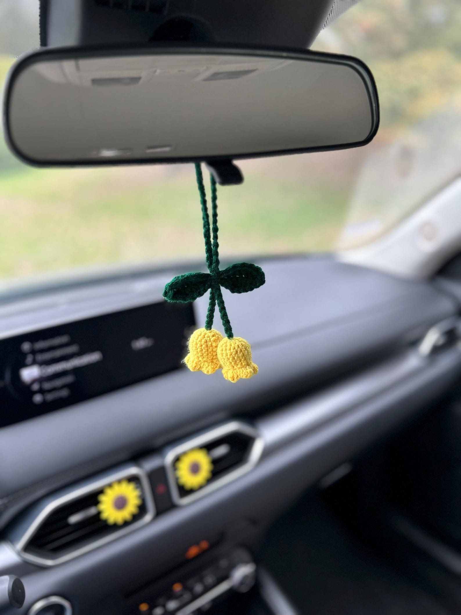 Crochet Lily of the Valley, Car Accessory, Rearview Mirror Decor ...