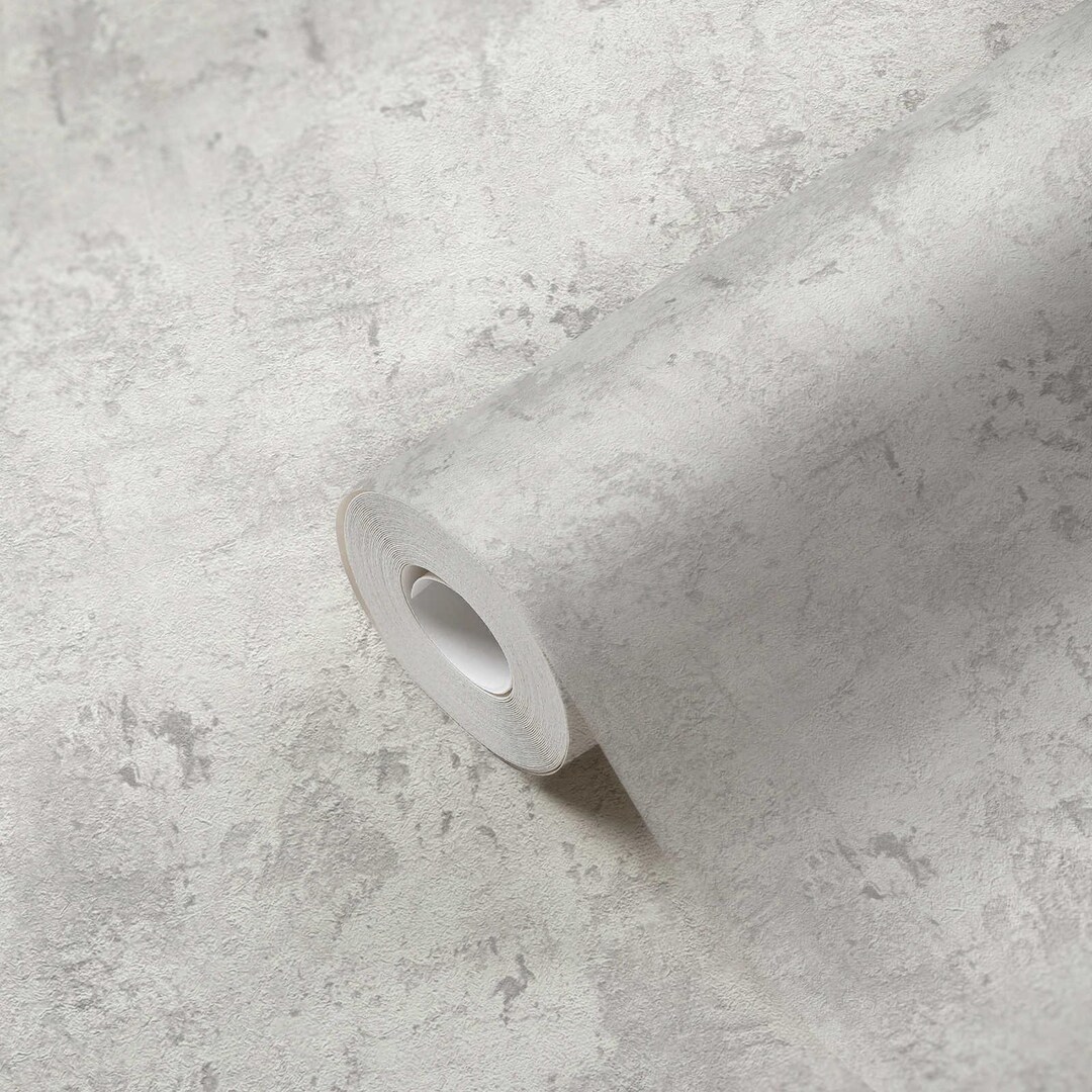 Modern Textured Rustic Gray Wallpaper Neutral Vinyl Faux Metallic ...