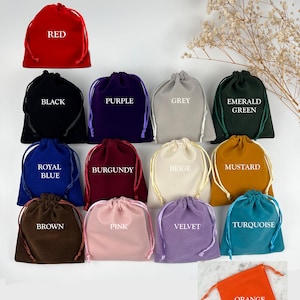 50 Pcs Custom Text or Logo Green Special Occasion Velvet Bags ...