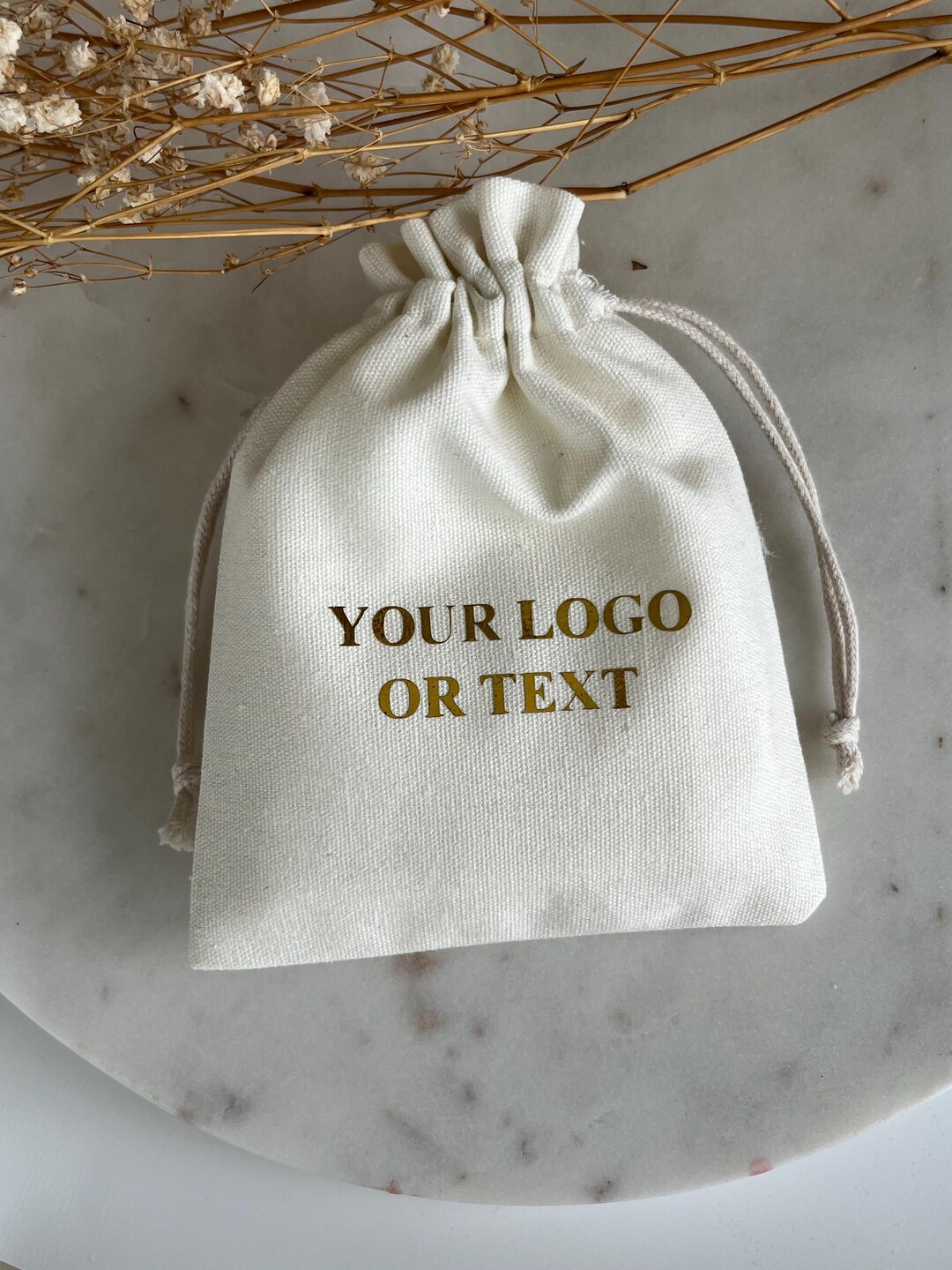 Custom Logo Canvas Cotton Pouch - Etsy