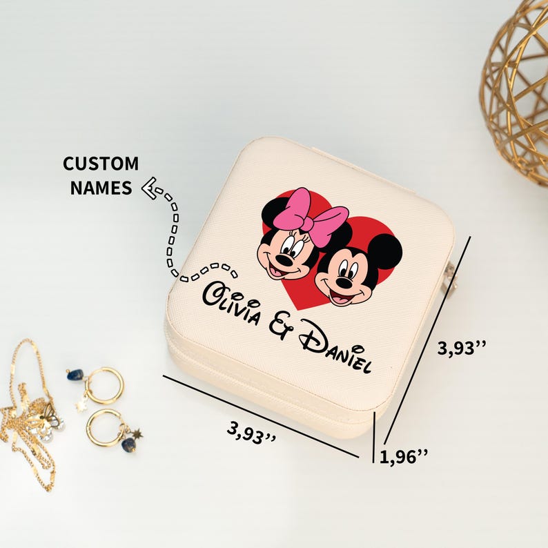 Mickey and Minnie Mouse Jewelry Box, Personalized Valentines Day Gift ...