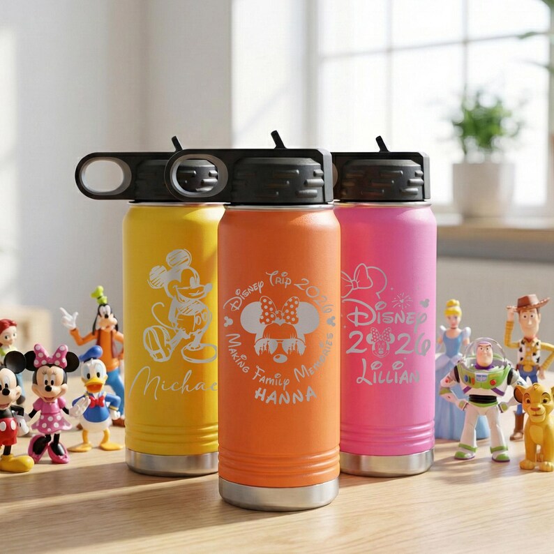 Personalized Disney Tumbler & Water Bottle, Laser Engraved Family ...