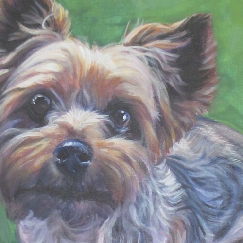 Yorkshire Terrier YORKIE Dog Portrait Art Canvas PRINT of - Etsy