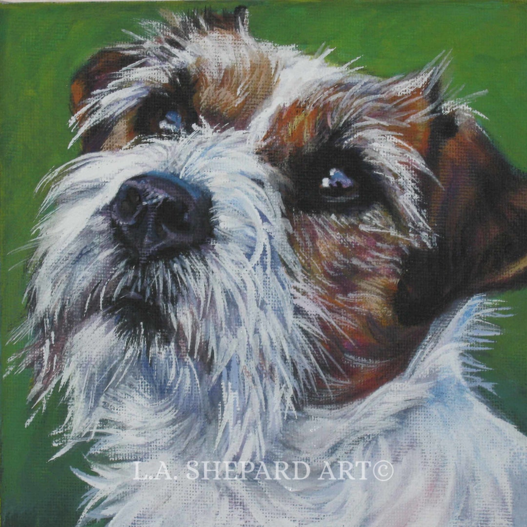 Jrt JACK RUSSELL Terrier Dog Portrait Art Canvas PRINT of Lashepard ...