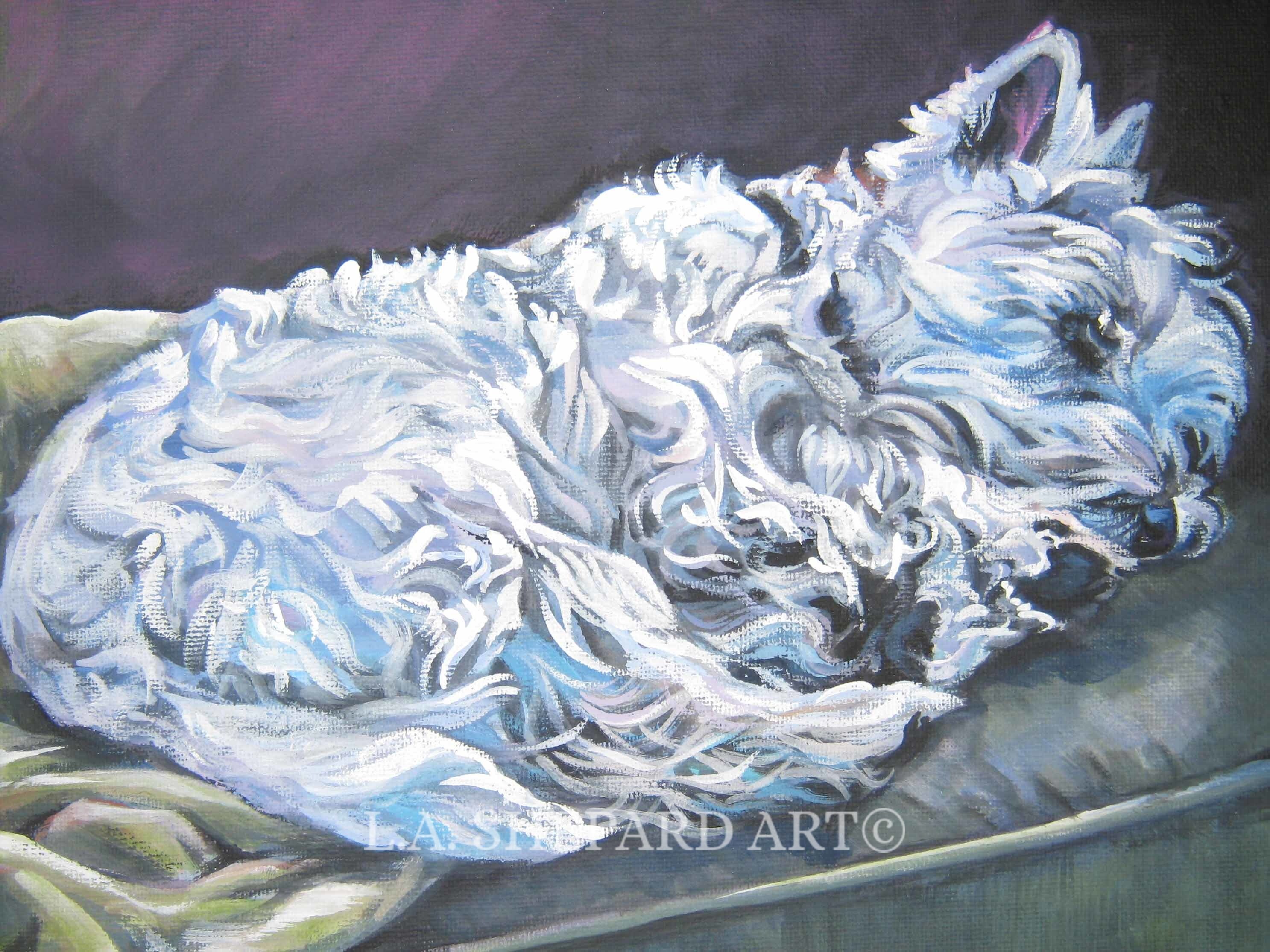 West Highland Terrier Westie Dog Art Print of LA Shepard Painting 8x10 ...