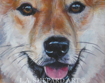 SHIBA INU Dog Art Portrait PRINT of Modern Pop Art Painting 8x8 - Etsy