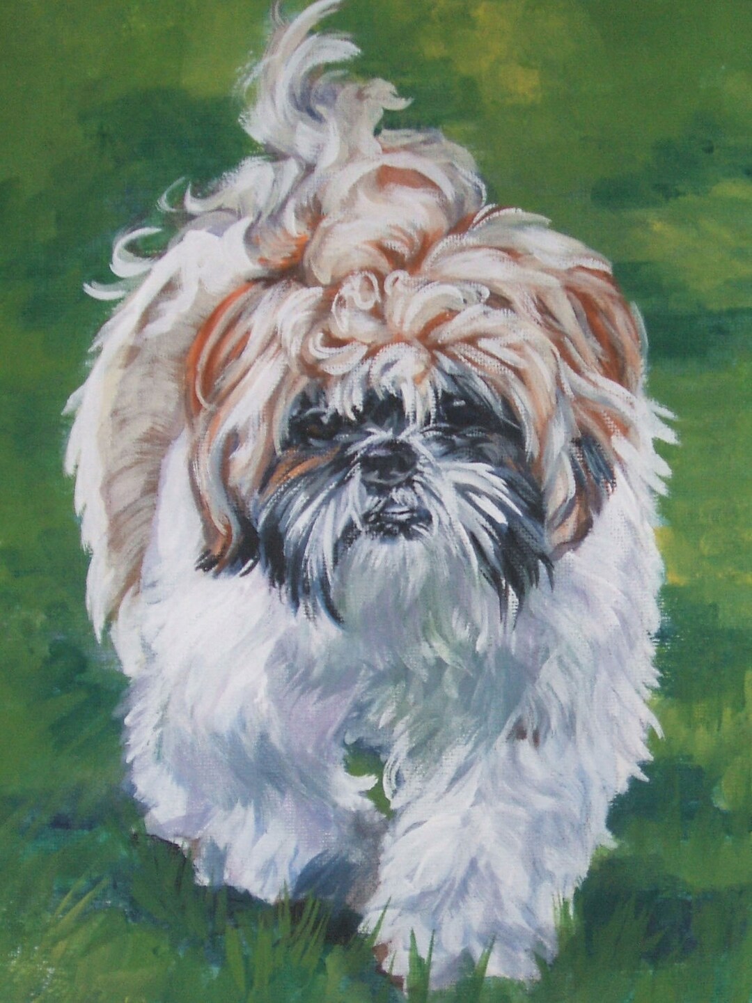 Shih Tzu Dog Art CANVAS Print of LA Shepard Painting 12x16 - Etsy