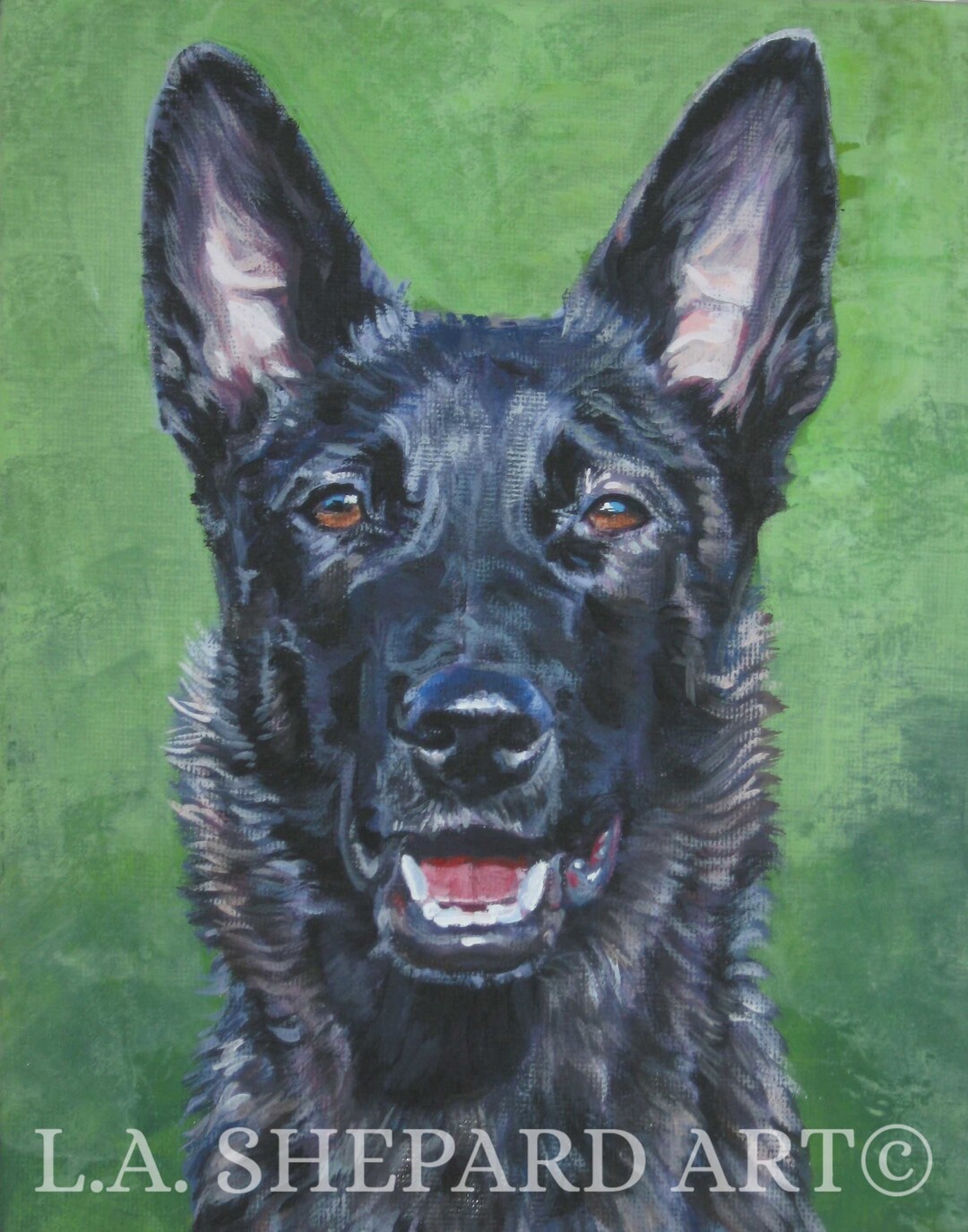 DUTCH SHEPHERD Dog Art Canvas PRINT of Lashepard Painting 8x10 - Etsy