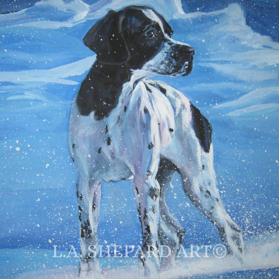 Beautiful ENGLISH POINTER Dog Art Canvas PRINT of Lashepard Painting ...