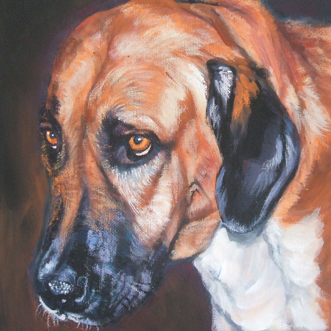 Anatolian Shepherd Portrait CANVAS Print of LA Shepard Painting 8x8 Dog ...