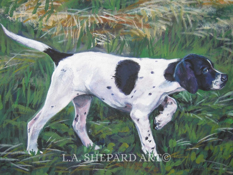 ENGLISH POINTER DOG Art Canvas Print of Lashepard Painting - Etsy