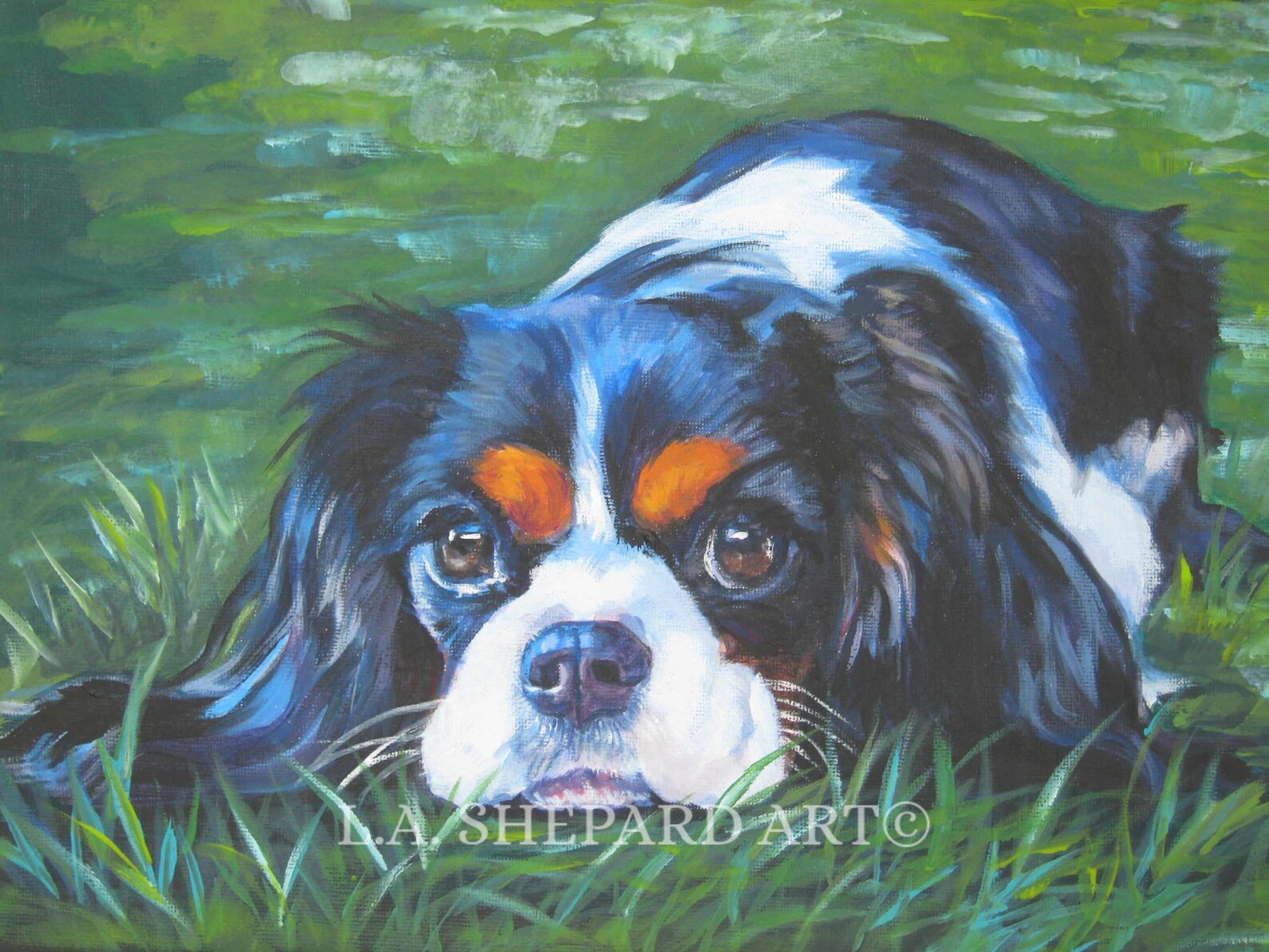 Cavalier King Charles Spaniel DOG PORTRAIT Art Canvas PRINT by ...