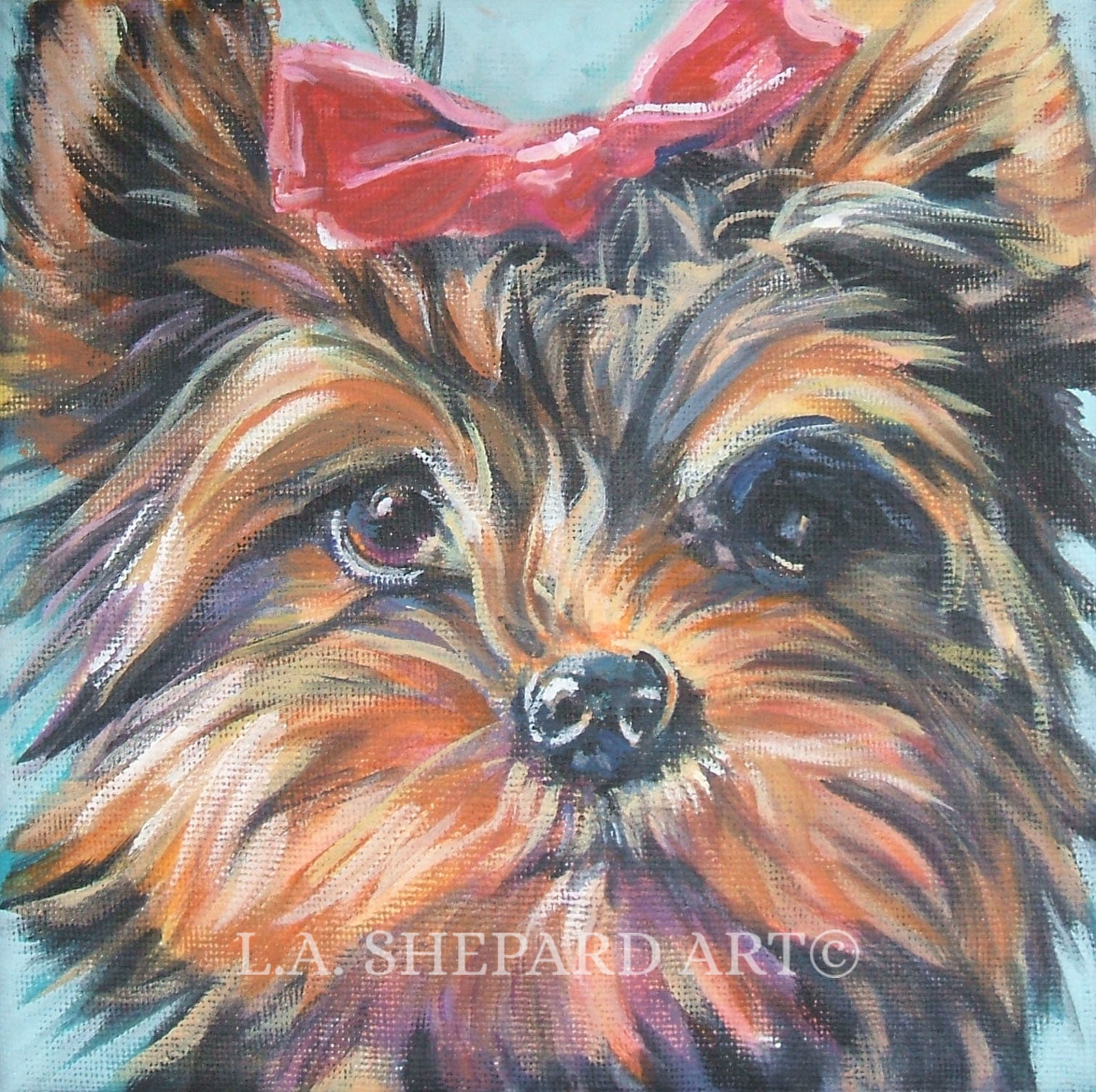 Yorkshire Terrier YORKIE Dog ART Canvas PRINT of Lashepard - Etsy