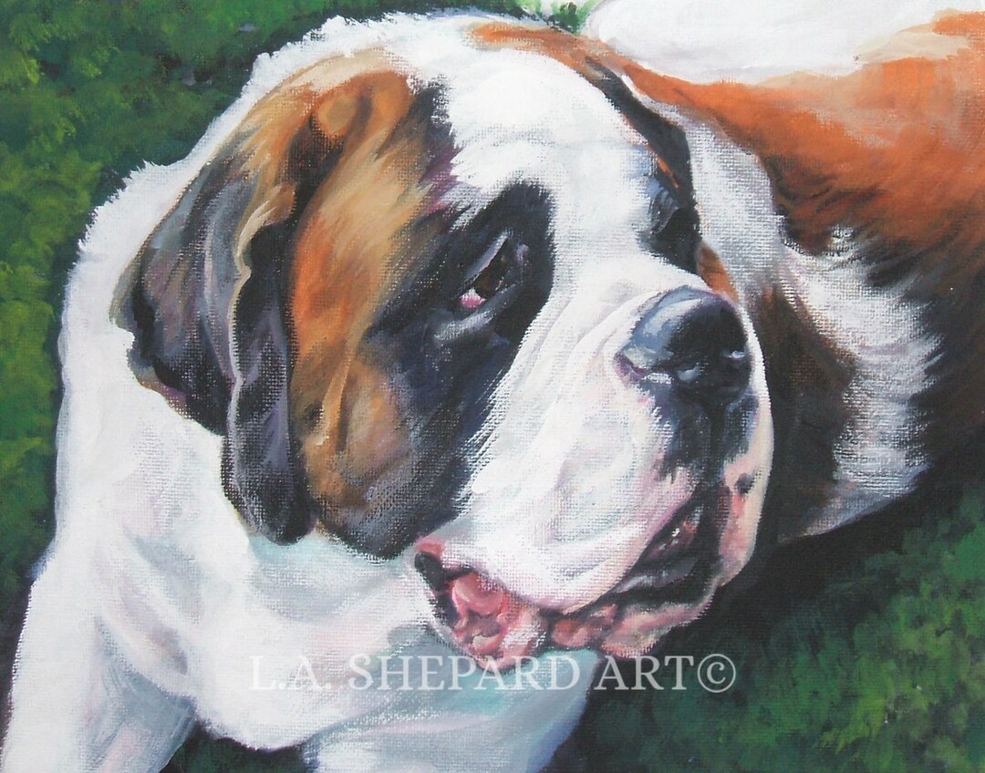 Bernhardiner Portrait ST. BERNARD PRINT von LAShepard malerei 8x10 ...