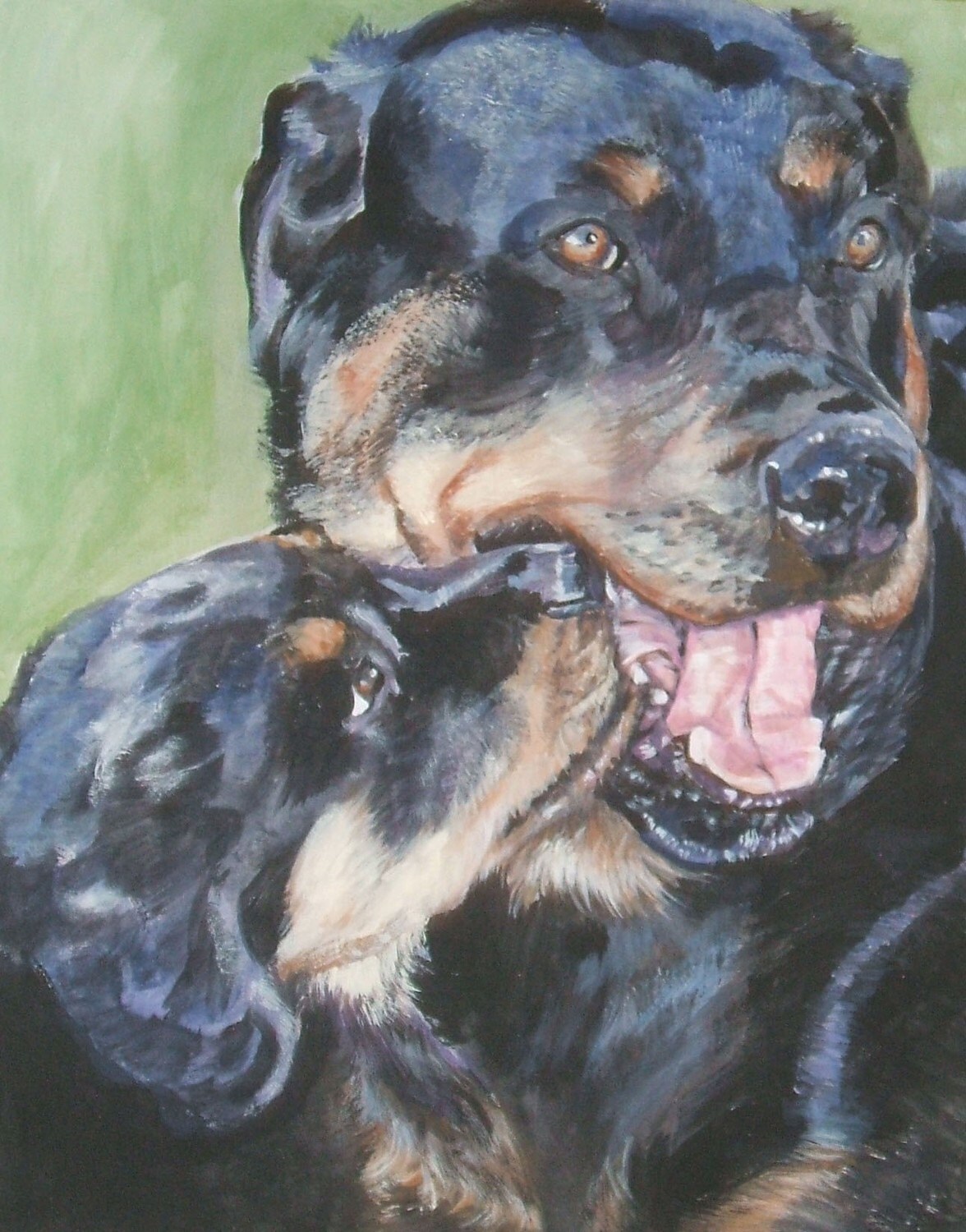 Rottweiler Art Print CANVAS Print of LA Shepard Painting 11x14 - Etsy