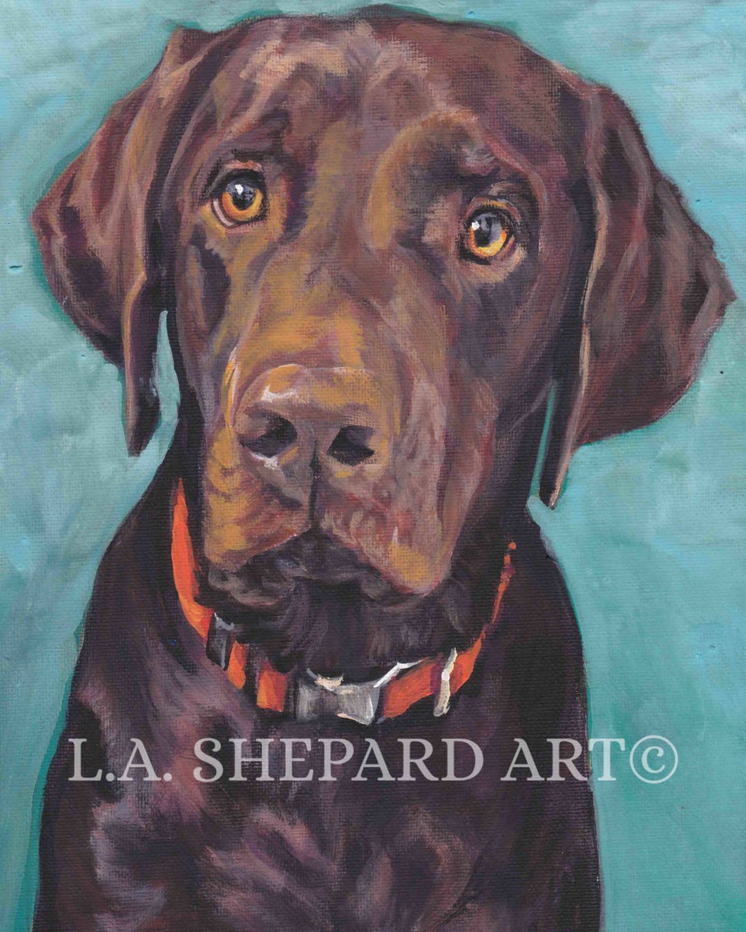 Labrador Retriever Dog PORTRAIT ART Canvas PRINT of Lashepard Painting ...