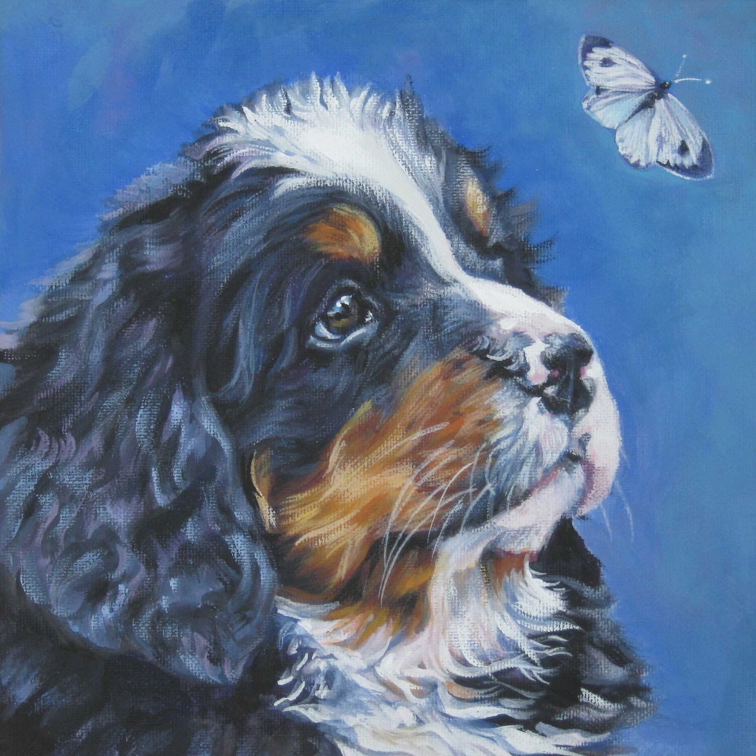 Bernese Mountain Dog Art Portrait CANVAS Print of LA Shepard Painting ...
